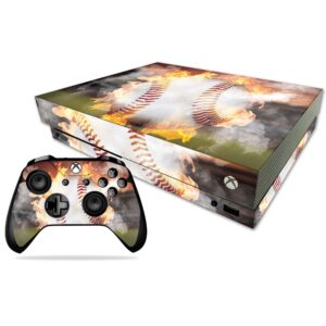 mightyskins skin compatible with microsoft xbox one x - fastball | protective, durable, and unique vinyl decal wrap cover | easy to apply, remove, and change styles | made in the usa