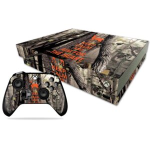 mightyskins skin compatible with microsoft xbox one x - deer hunter | protective, durable, and unique vinyl decal wrap cover | easy to apply, remove, and change styles | made in the usa