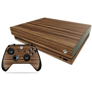 mightyskins skin compatible with microsoft xbox one x - dark zebra wood | protective, durable, and unique vinyl decal wrap cover | easy to apply, remove, and change styles | made in the usa