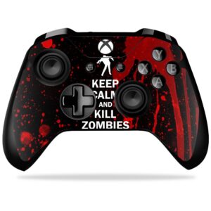 mightyskins skin compatible with microsoft xbox one x controller - kill zombies | protective, durable, and unique vinyl decal wrap cover | easy to apply, remove, and change styles | made in the usa