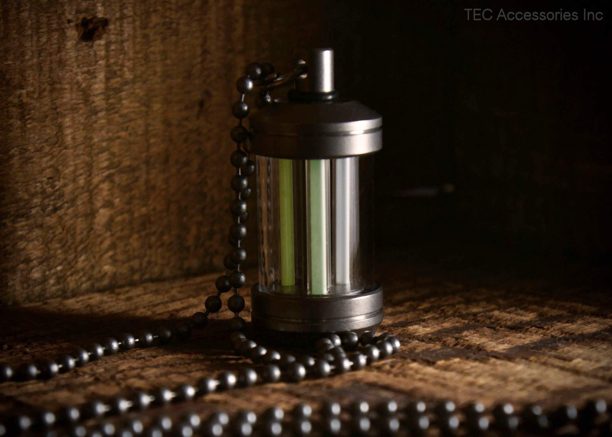 TEC-T323-3W Isotope Reactor Fob - Titanium Tritium Lantern - Accepts 3mm x 23mm Tritium Vials - Camping Accessories - Gifts for Men - Glow in the Dark Keychain Accessories - Survival Gear - Cool Stuff