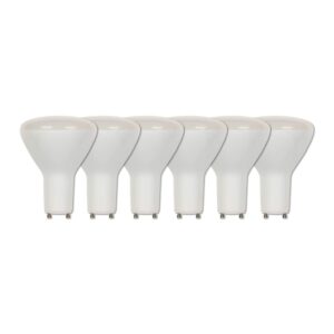 westinghouse 3315920 65-watt equivalent r30 flood dimmable soft white led light bulb with gu24 base, frost (6 pack)