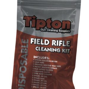 Tipton Rifle Field Cleaning Kit .2-338 Caliber with Convenient Re-Sealable Package for Firearm Cleaning and Maintenance