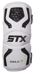 stx lacrosse cell 4 arm pads, white, small