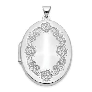 diamond2deal 14k white gold 25mm locket pendant