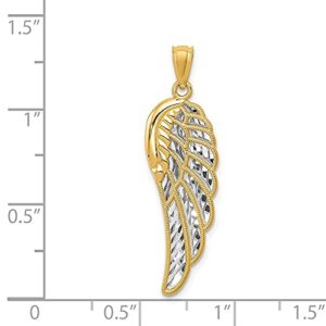 Diamond2Deal 14k Yellow Gold Two Level Angel Wing Pendant for Women