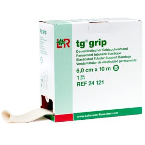 lohmann & rauscher tg grip, size b, 6cm x 10m, elasticated tubular compression bandage for light & comfortable support, sleeve for sprains, strains, soft tissue injuries, skin friendly stockinette