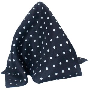 royal silk polka dot pocket square - 17" handkerchief - 12mm silk twill - black