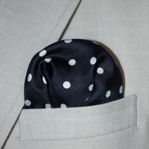 Royal Silk Polka Dot Pocket Square - 17" Handkerchief - 12mm Silk Twill - Black