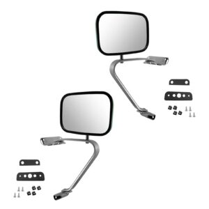 side view manual mirrors stainless steel pair set for ford f-series pickup truck