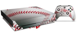 wraptorskinz decal vinyl skin wrap compatible with xbox one x console and controller - baseball