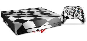 wraptorskinz decal vinyl skin wrap compatible with xbox one x console and controller - checkered racing flag