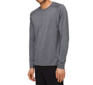 lululemon mens metal vent tech long sleeve shirt (deep coal black, m)