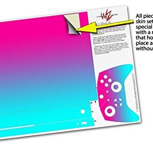 WraptorSkinz Decal Vinyl Skin Wrap Compatible with Xbox One X Console and Controller - Smooth Fades Neon Teal Hot Pink