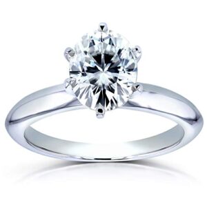 kobelli 1 1/2 ct oval moissanite 6-prong solitaire ring - 6.5 / white-gold/forever one d-e-f