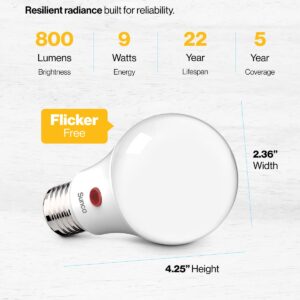 Sunco Lighting 6 Pack A19 LED Bulb with Dusk-to-Dawn, 9W=60W 3000K Warm White Auto On/Off Photocell Sensor - UL