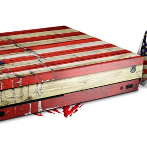 WraptorSkinz Decal Vinyl Skin Wrap Compatible with Xbox One X Console and Controller - Painted Faded and Cracked USA American Flag