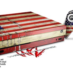 WraptorSkinz Decal Vinyl Skin Wrap Compatible with Xbox One X Console and Controller - Painted Faded and Cracked USA American Flag