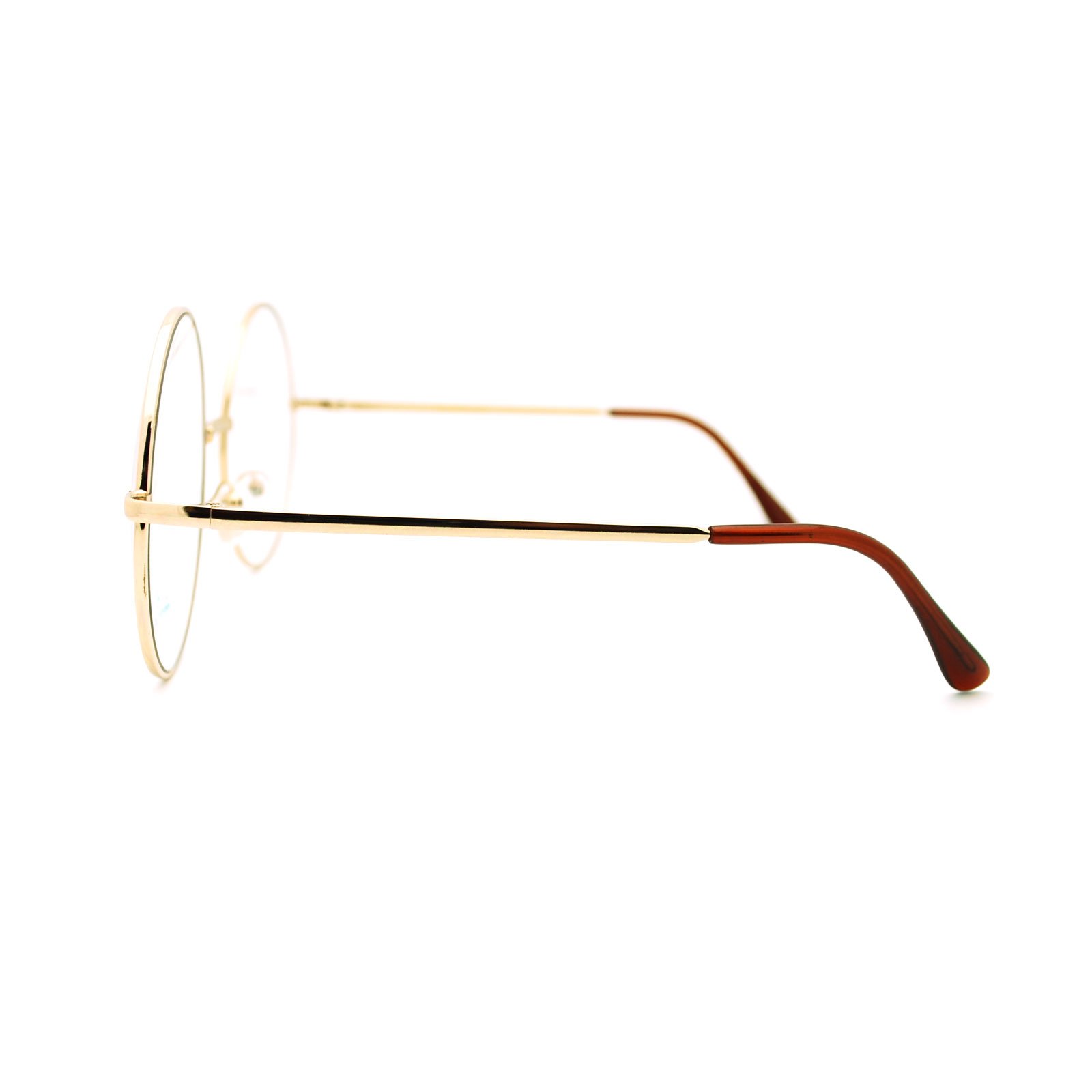 PASTL Super Oversized Round Circle Frame Clear Lens Glasses Gold