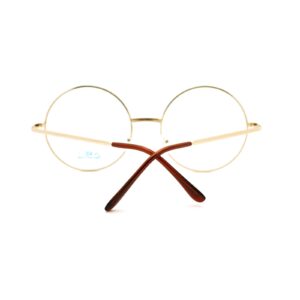 PASTL Super Oversized Round Circle Frame Clear Lens Glasses Gold