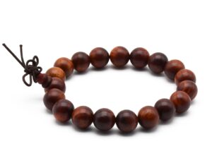 zen dear unisex natural rosewood prayer beads buddha buddhist prayer meditation mala necklace bracelet (10mm 19 beads)