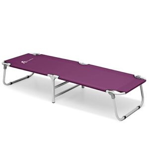 magshion portable military fold up camping bed cot + free storage bag- 5 colors (purple), 37 x 26 x 5 inches (magshion furniture)