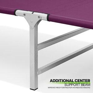 Magshion Portable Military Fold Up Camping Bed Cot + Free Storage Bag- 5 Colors (Purple), 37 x 26 x 5 inches (Magshion Furniture)