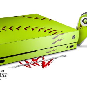 WraptorSkinz Decal Vinyl Skin Wrap Compatible with Xbox One X Console and Controller - Softball