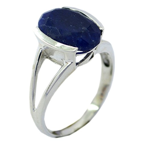 55Carat Natural Lapis Lazuli Sterling Silver Ring for Women Oval Shape Split Shank Size 5,6,7,8,9,10,11,12