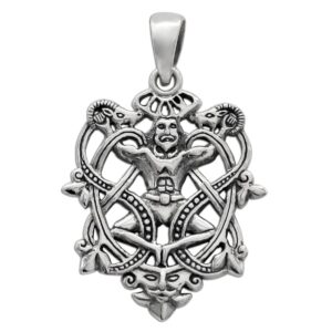 dryad design cernunnos pendant sterling silver pagan wiccan celtic horned god jewelry