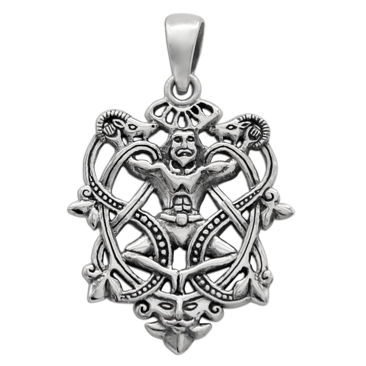 Dryad Design Cernunnos Pendant Sterling Silver Pagan Wiccan Celtic Horned God Jewelry