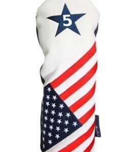 USA 1, 3, 5, X, H Headcover Patriot Golf Vintage Retro Patriotic Driver Fairway Wood and Hybrid Head Cover Fits All Modern Fairway Wood and Hybrid Club