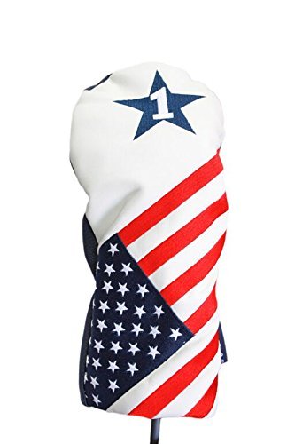 USA 1, 3, 5, X, H Headcover Patriot Golf Vintage Retro Patriotic Driver Fairway Wood and Hybrid Head Cover Fits All Modern Fairway Wood and Hybrid Club