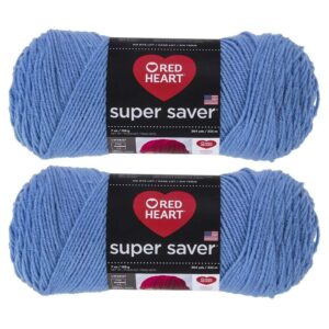 bulk buy: red heart super saver (2-pack) (light periwinkle, 7 oz each skein)