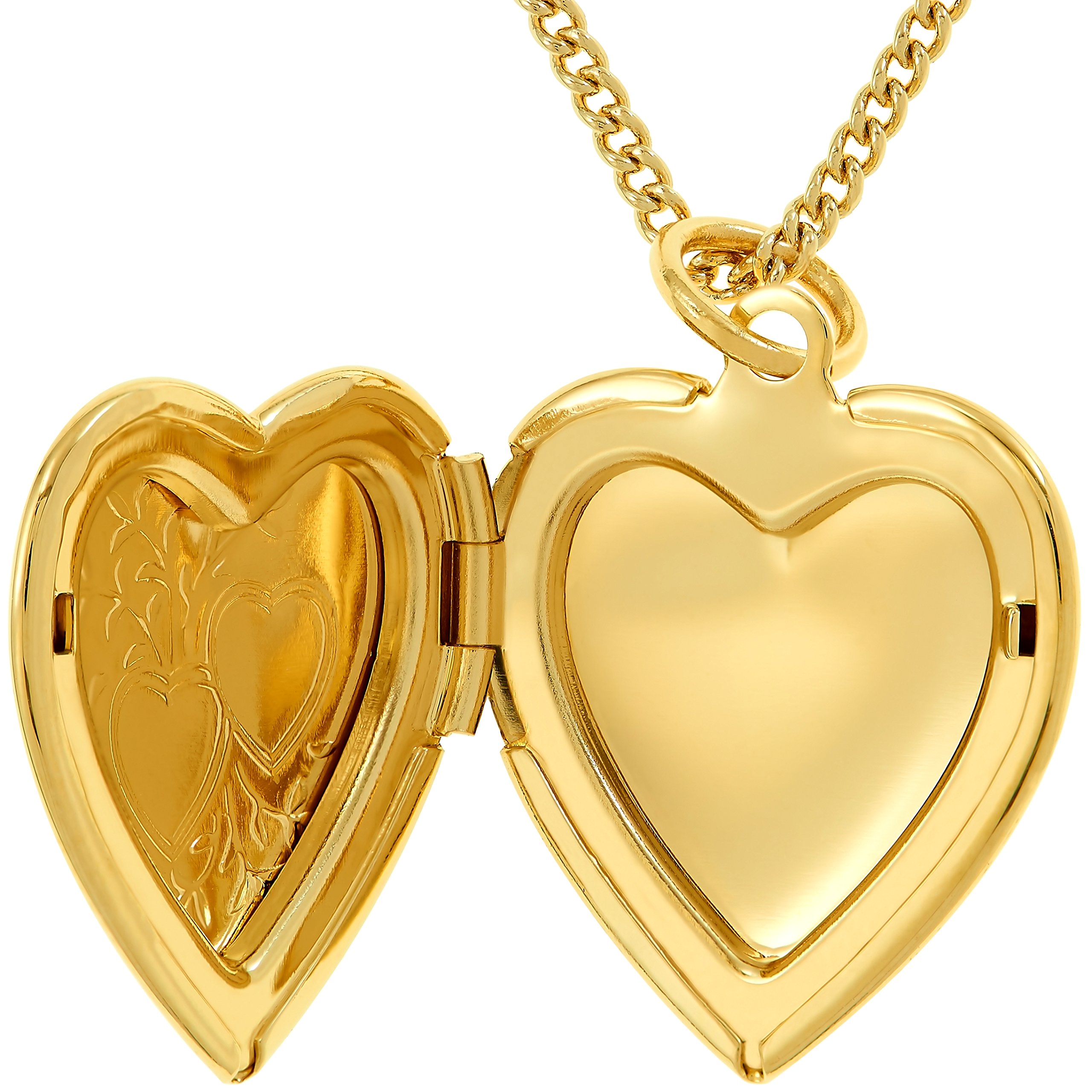 LIFETIME JEWELRY Photo Locket for Women and Girls [ Two Hearts ] - 20X More Real 24k Gold Plating Than Other Heart Locket Necklaces That Hold Pictures (Yellow Gold Pendant with 18" Chain)