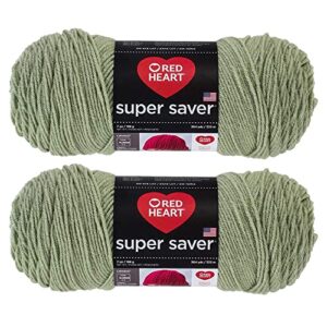 bulk buy: red heart super saver (2-pack) (frosty green, 7 oz each skein)