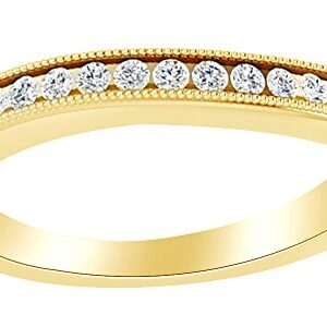 AFFY Natural Diamond Engagement Wedding Band Ring in 14K Solid Yellow Gold (0.33 Ct),Ring Size-8.5