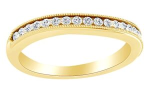 affy natural diamond engagement wedding band ring in 14k solid yellow gold (0.33 ct),ring size-8.5