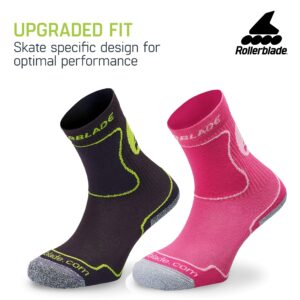 Rollerblade Boys Modern Performance Kids Socks, Inline Skating, Multi Sport, Fuschia and Pink, Fuchsia/Pink, Small US