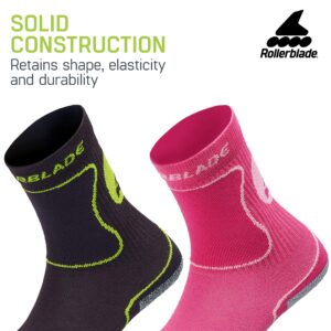 Rollerblade Boys Modern Performance Kids Socks, Inline Skating, Multi Sport, Fuschia and Pink, Fuchsia/Pink, Small US