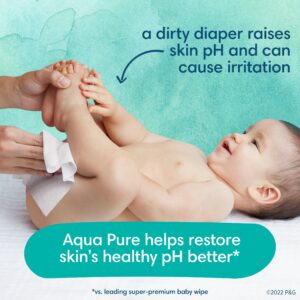 Pampers Aqua Pure Sensitive Baby Wipes, 99% Water, Hypoallergenic, Unscented, 2 Flip-Top Packs (112 Wipes Total)