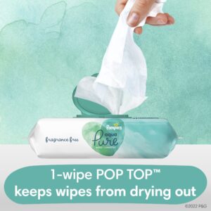 Pampers Aqua Pure Sensitive Baby Wipes, 99% Water, Hypoallergenic, Unscented, 2 Flip-Top Packs (112 Wipes Total)