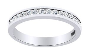 affy natural diamond engagement wedding band ring 14k white gold (0.37 ct),ring size-5.5