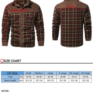 Mr.Stream Men's Outdoor Casual Vintage Long Sleeve Plaid Flannel Button Down Shirt Jacket 3251 Coffee S