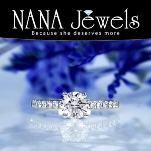 NANA Jewels Jewels Round Cut Zirconia Solitaire w/Side CZs Engagement Ring - 8.0mm (2.00ct) - 10K Gold - Size 5