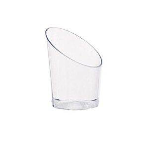 clear plastic mini cup (case of 15), packnwood - recyclable plastic angle cut shot glasses (1 oz, 1.77" x 1.77") pk209mbpia30