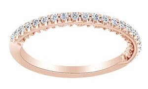 affy natural diamond engagement wedding band ring in 14k solid rose gold (0.25 cttw),ring size-8