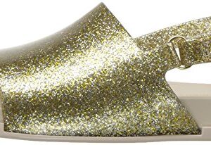 Mini Melissa Baby-Girl's Mini Beach Slide Sandal Flat, Gold Glitter, 9 M US Toddler