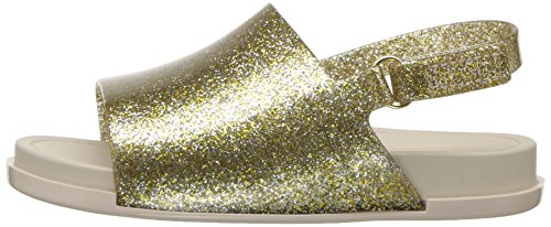 Mini Melissa Baby-Girl's Mini Beach Slide Sandal Flat, Gold Glitter, 9 M US Toddler