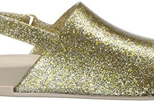 Mini Melissa Baby-Girl's Mini Beach Slide Sandal Flat, Gold Glitter, 9 M US Toddler